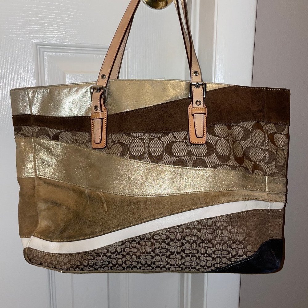 Coach Signature Suede Tote Limited Edition Rare - Gem